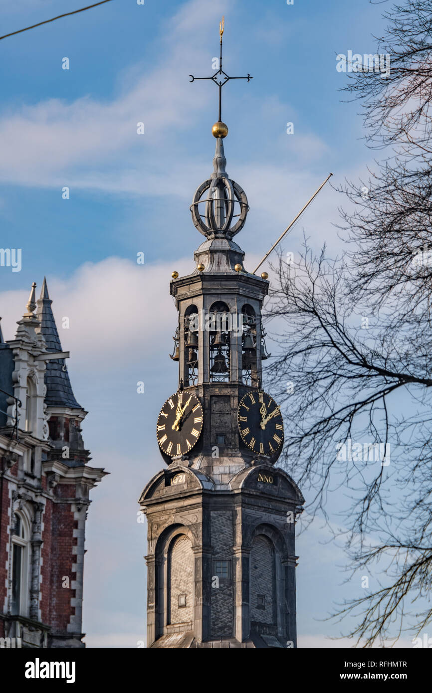 Clock tower Haarlem Cathedral Netherlands Stock Photo - Alamy