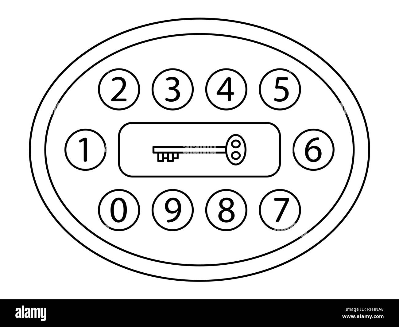 Illustration of the abstract digital key lock Stock Vector Image & Art ...