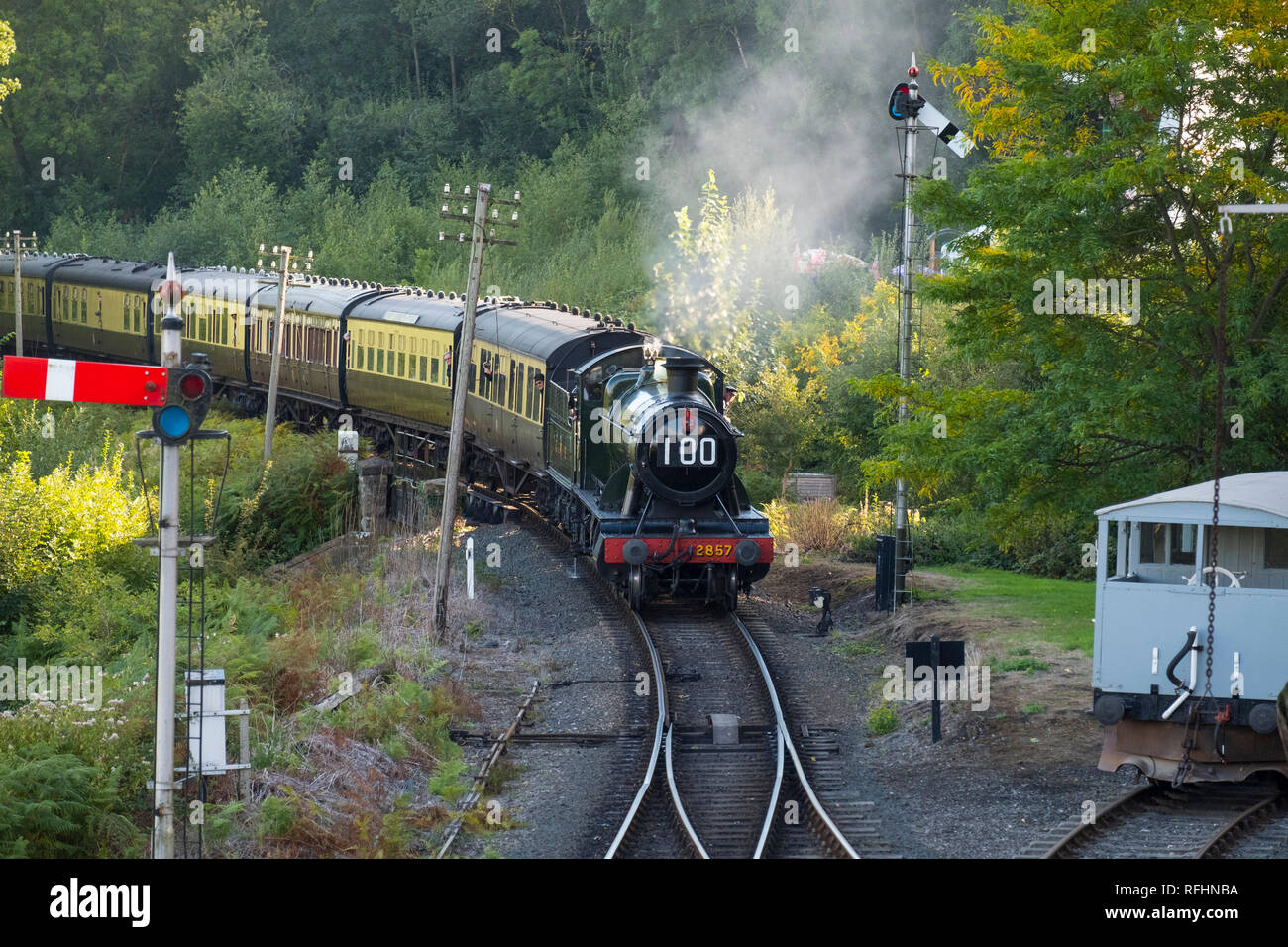 A GWR Churchward 2800 Class steam locomotive on the Severn Valley ...