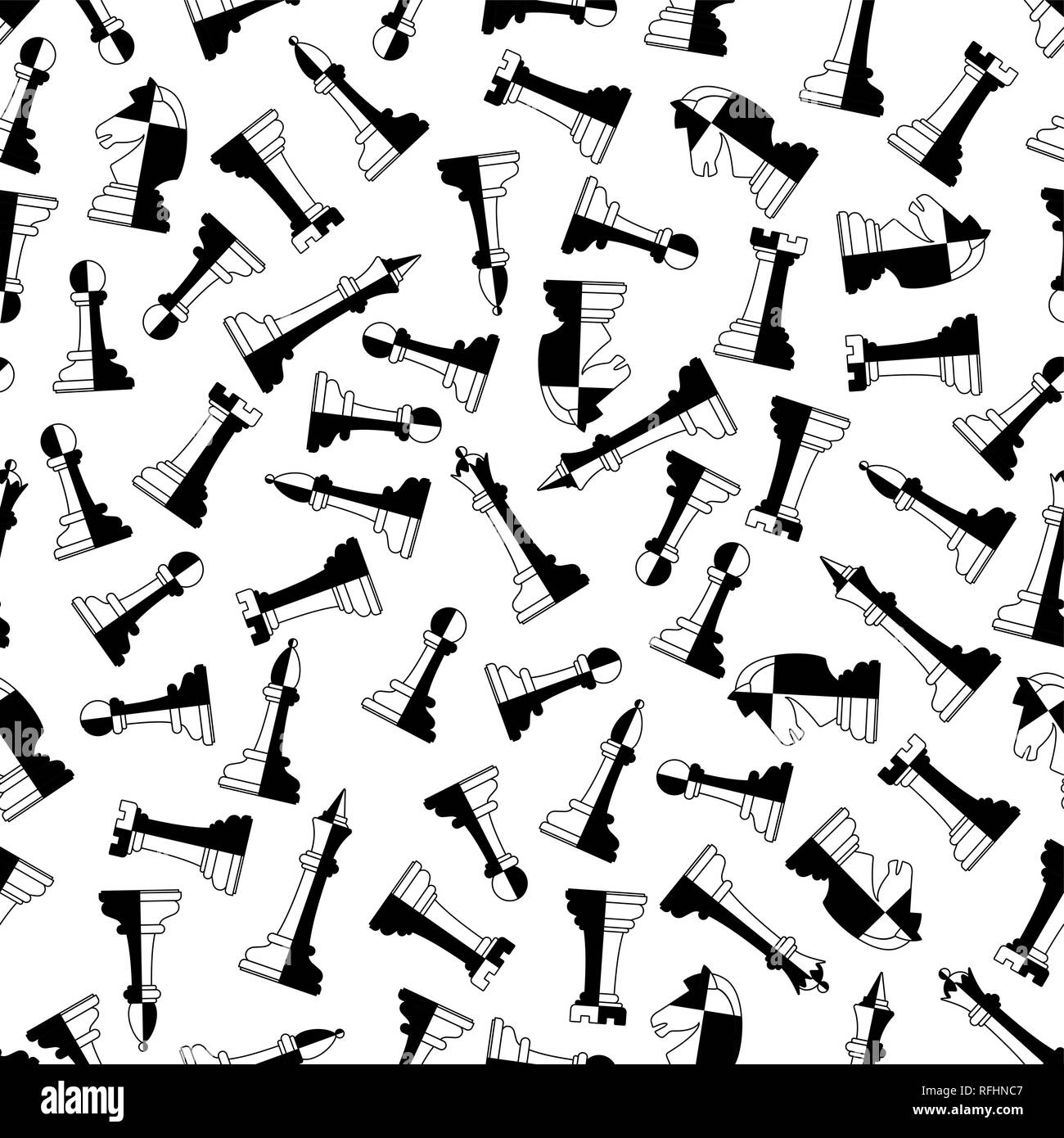 Seamless pattern of the abstract chess pieces Stock Vector Image & Art ...