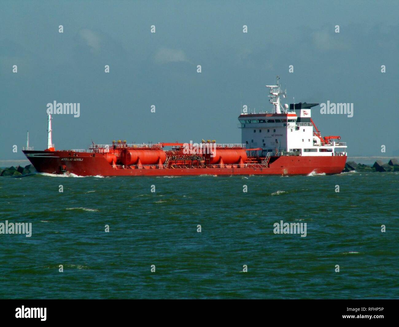 Attilio Ievoli IMO 9104873 leaving Port of Rotterdam, Holland 29-Mar ...