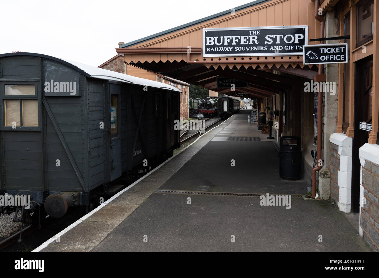Empty platform at Minehead West Somerset Railway Stock Photo - Alamy