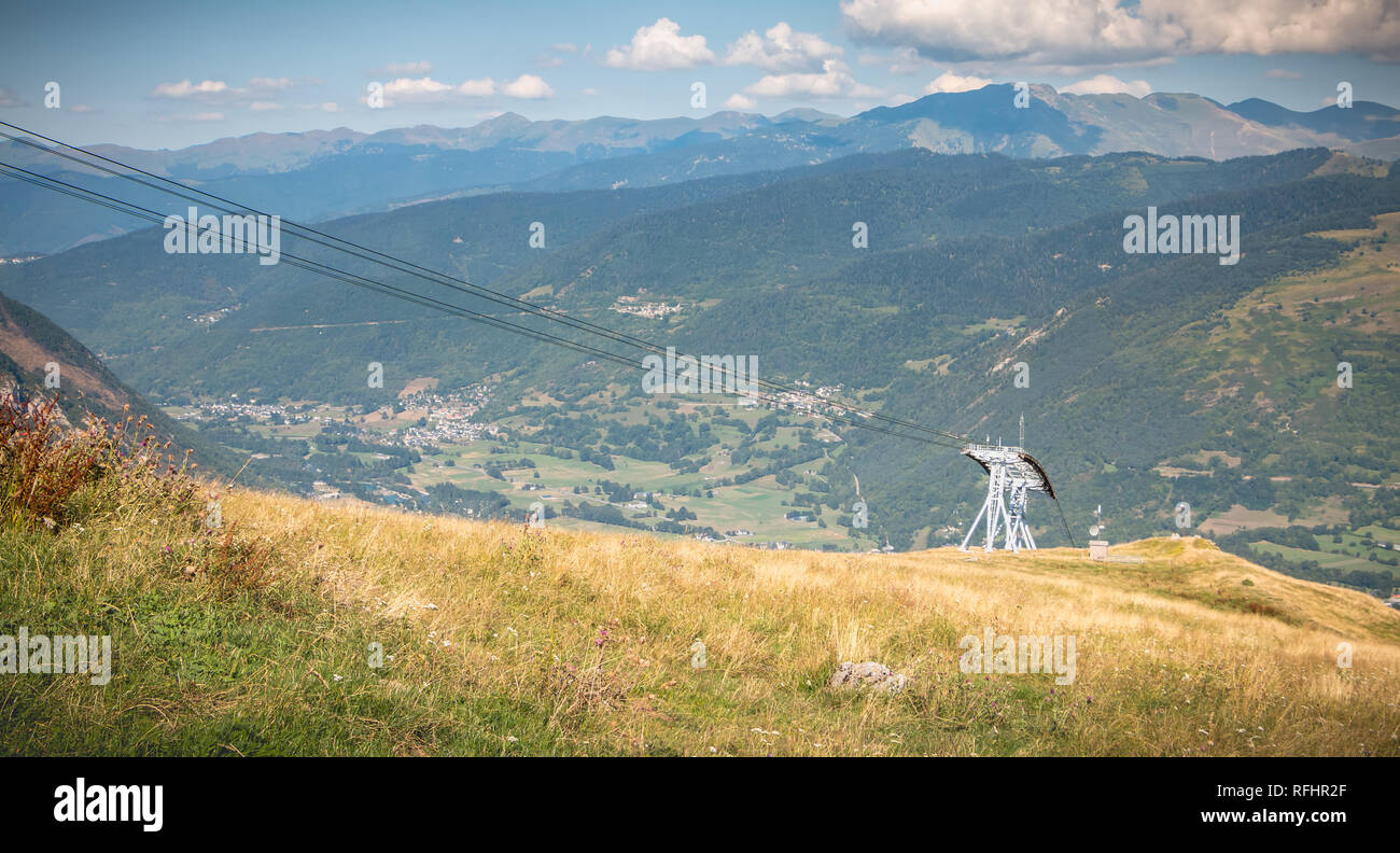 Pyrenees view from the Pla D Adet ski resort next to Saint Lary, France ...