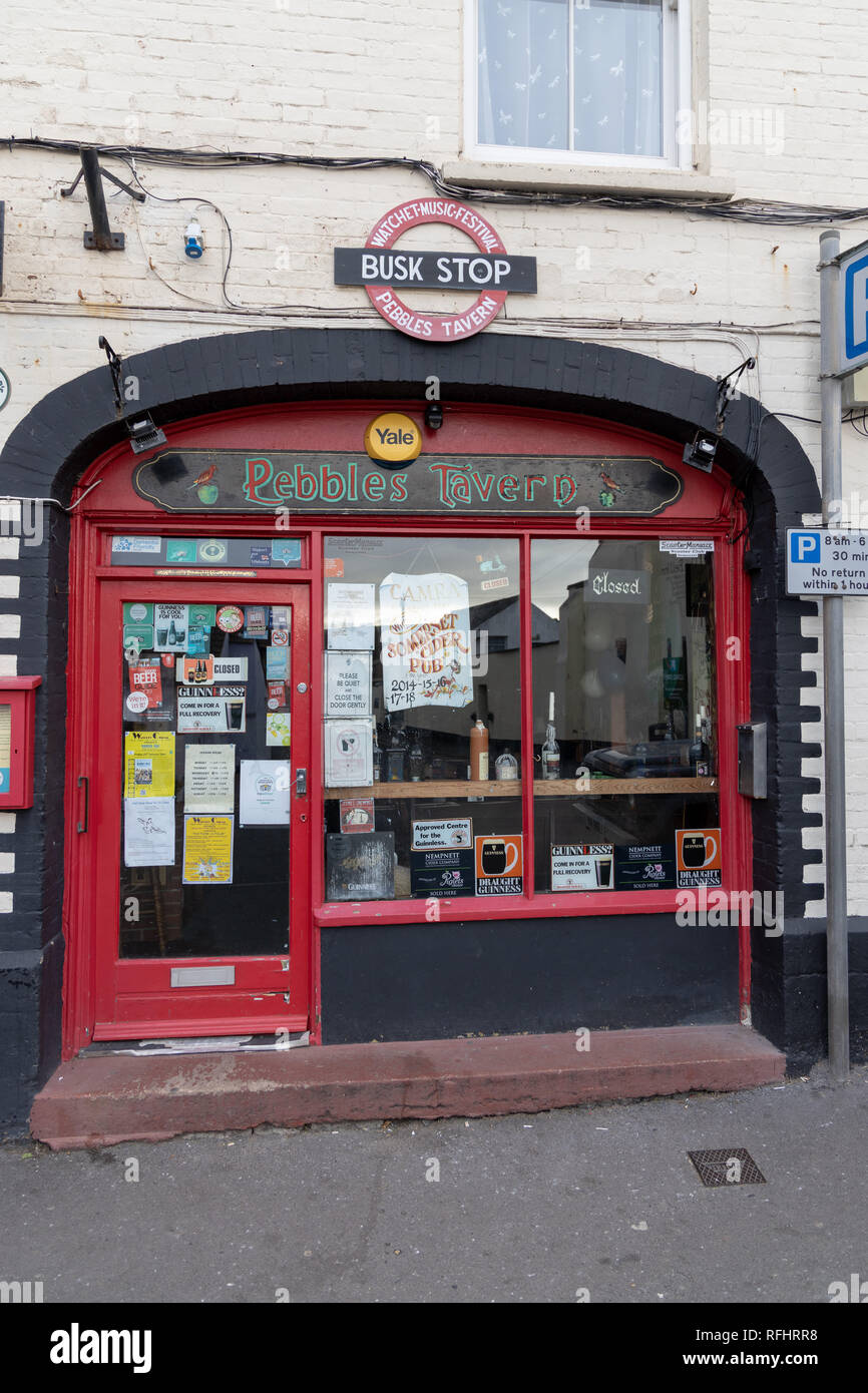 Pebbles Tavern, Watchet, Devon UK Stock Photo - Alamy