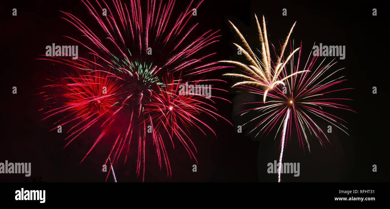 A Festive Firework display captured during Independence Da Stock Photo ...