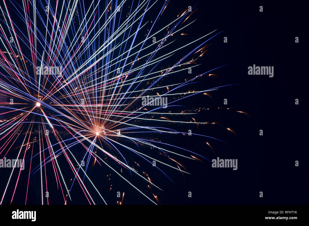 A Festive Firework display captured during Independence Da Stock Photo ...