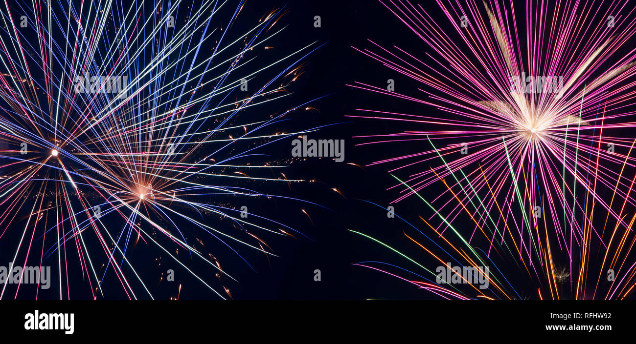 A Festive Firework display captured during Independence Da Stock Photo ...