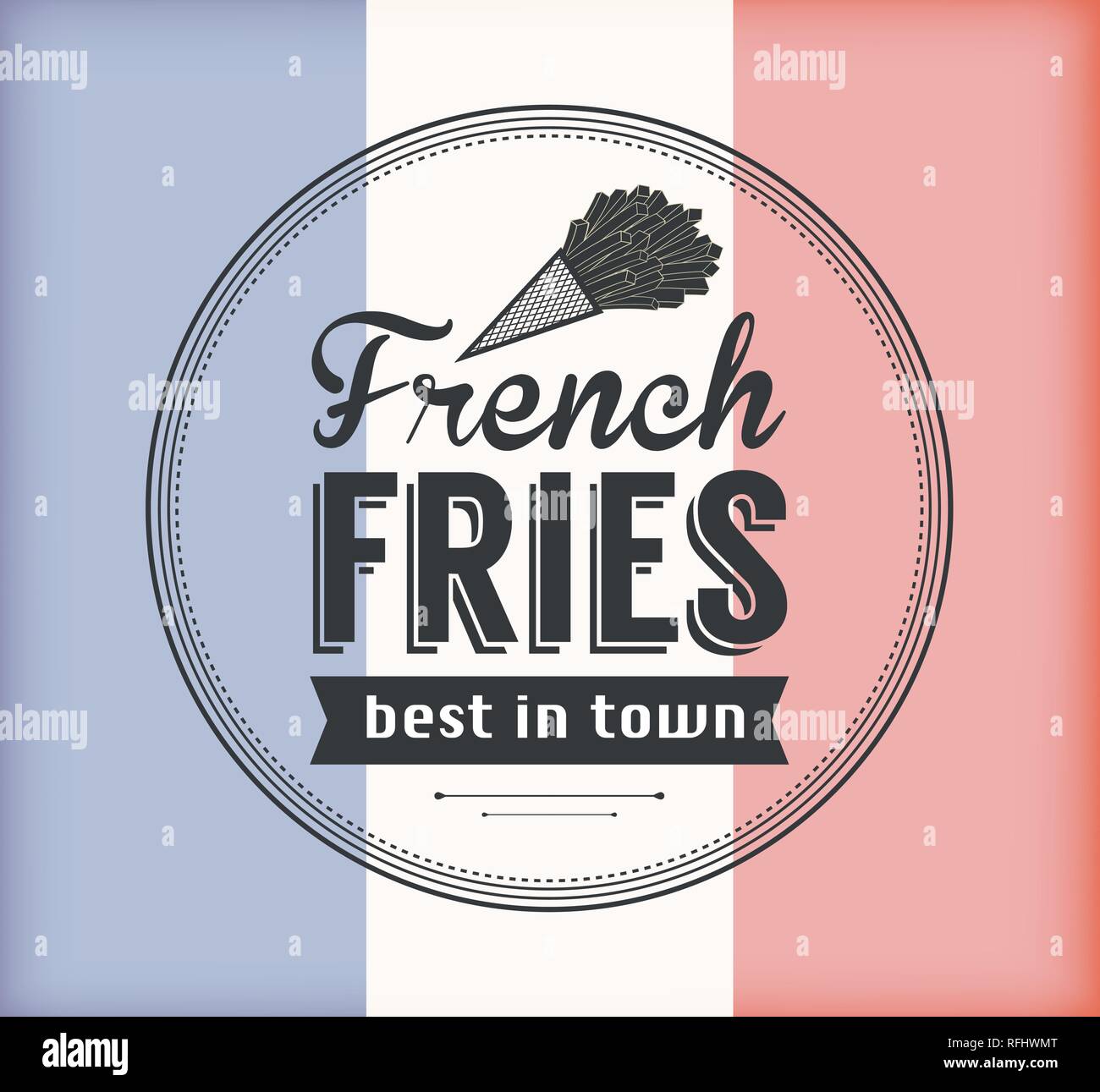 Vector French Fries Badge with Linear Style Stock Vector Image & Art ...