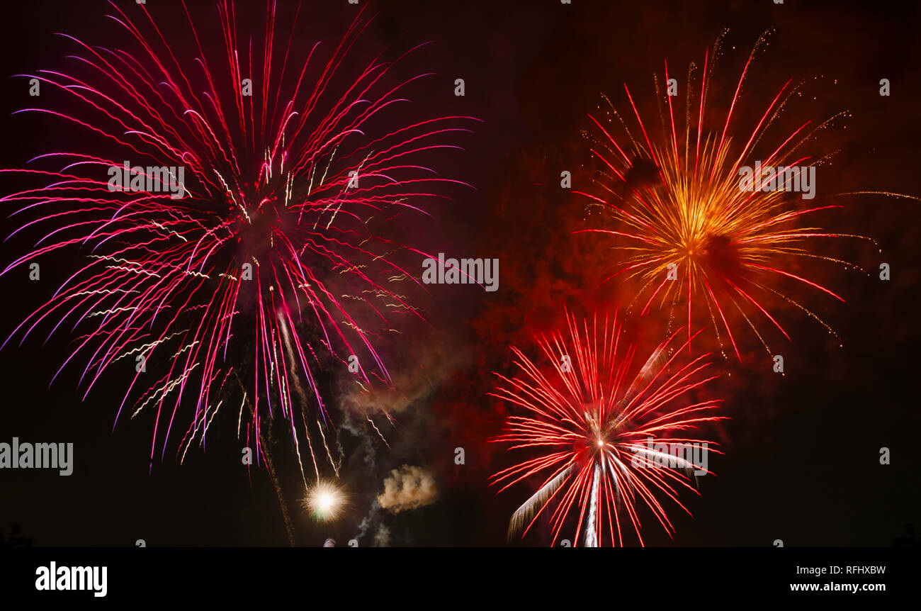 A Festive Firework display captured during Independence Da Stock Photo ...
