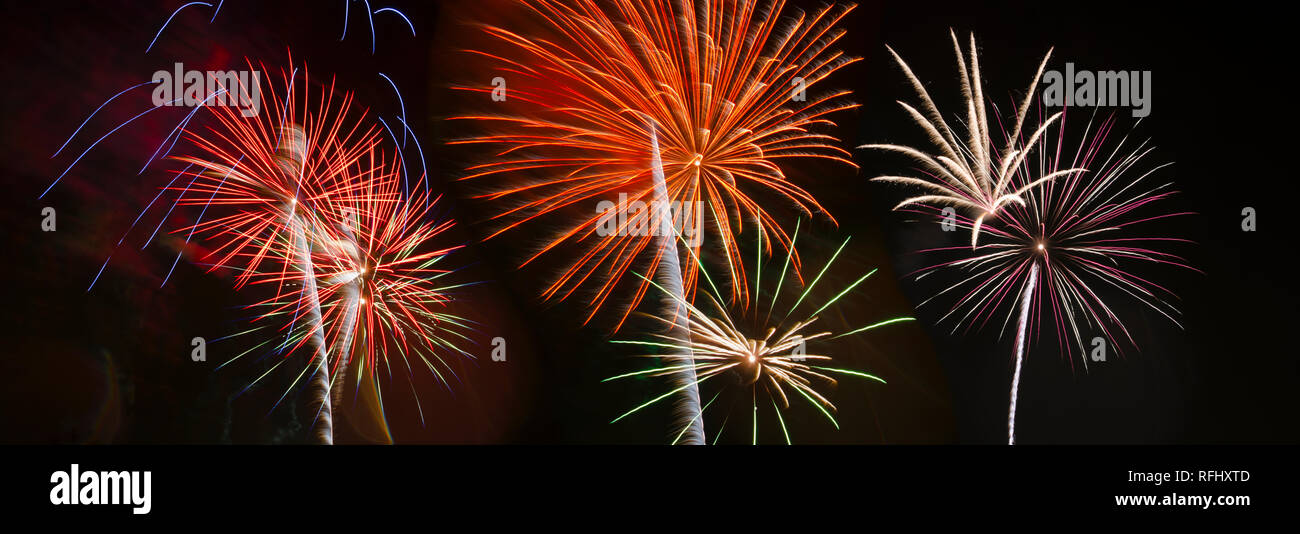A Festive Firework display captured during Independence Da Stock Photo ...