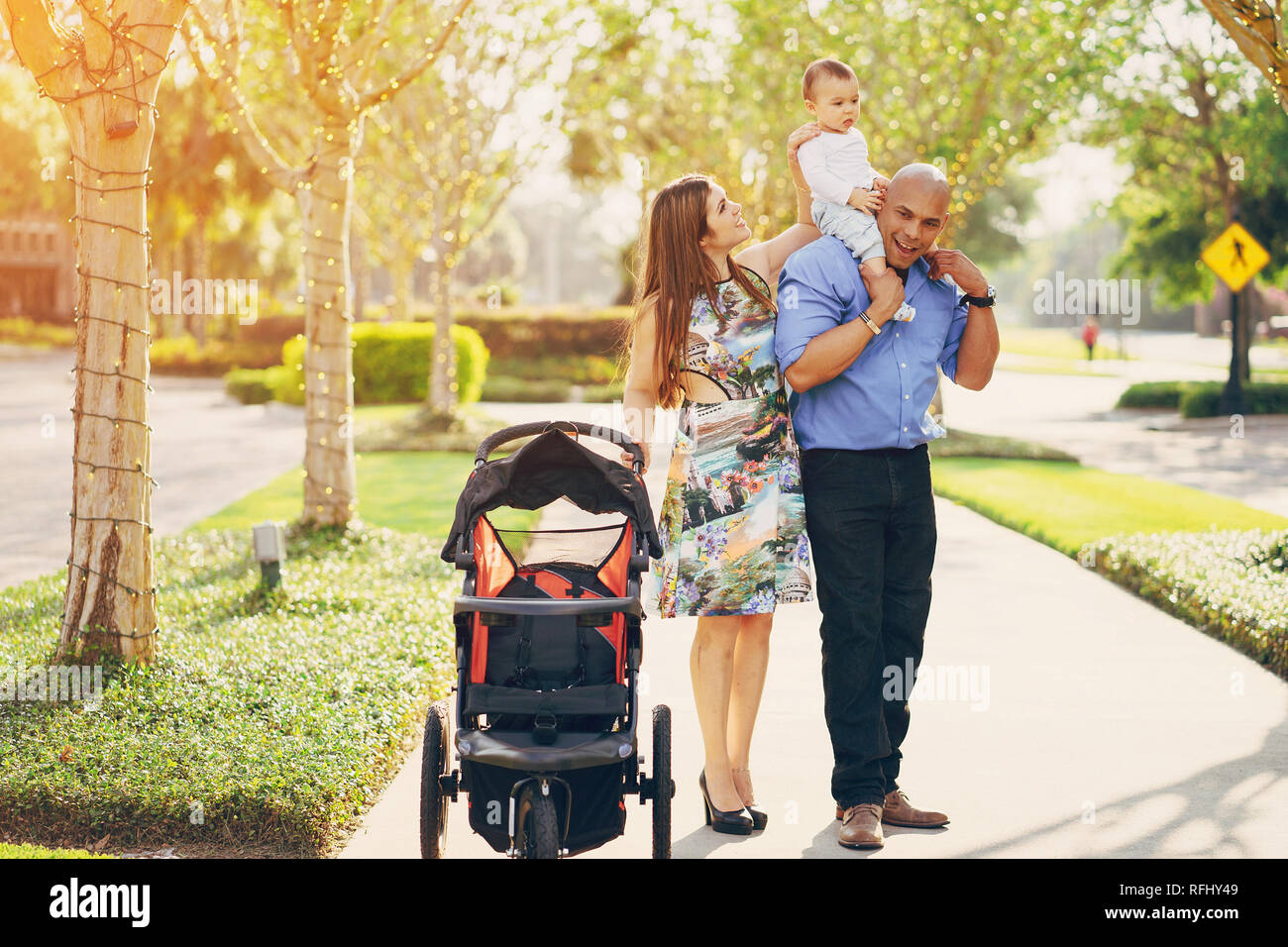 family on a walk Stock Photo - Alamy