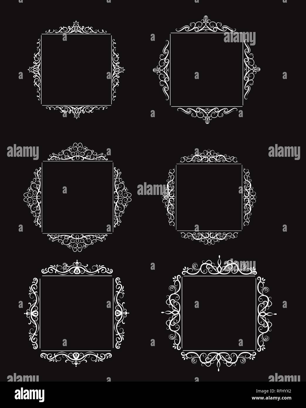 Vintage vector swirl frame set Stock Vector Image & Art - Alamy