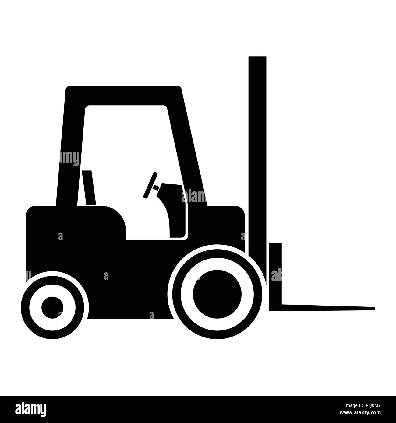 Forklift loader isolated on Black and White Stock Photos & Images - Alamy