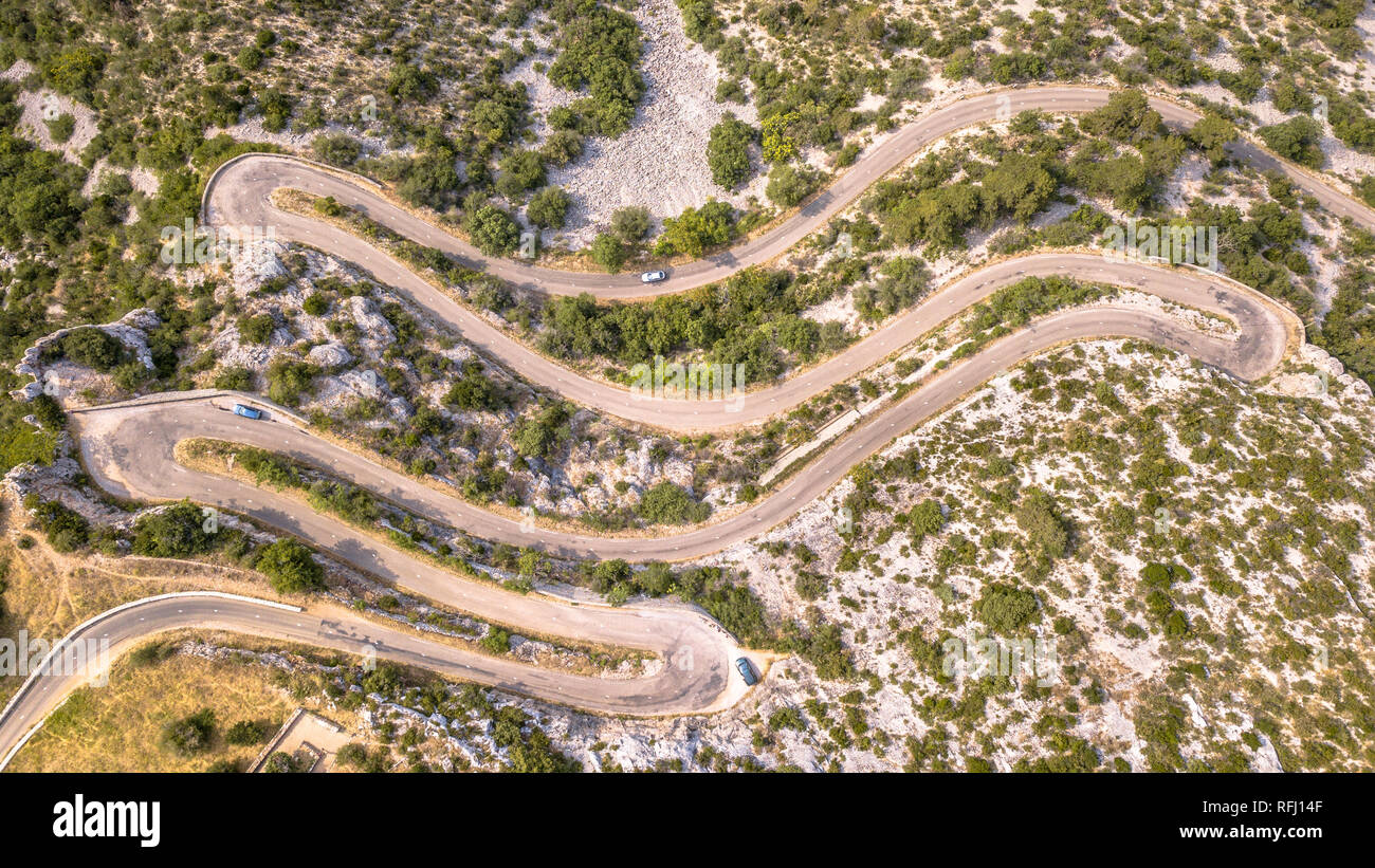 Aerial view tortuous path hi-res stock photography and images - Alamy