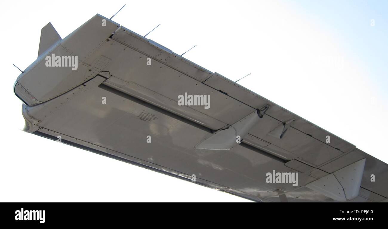 ATR 72 left aileron seen from rear Stock Photo - Alamy