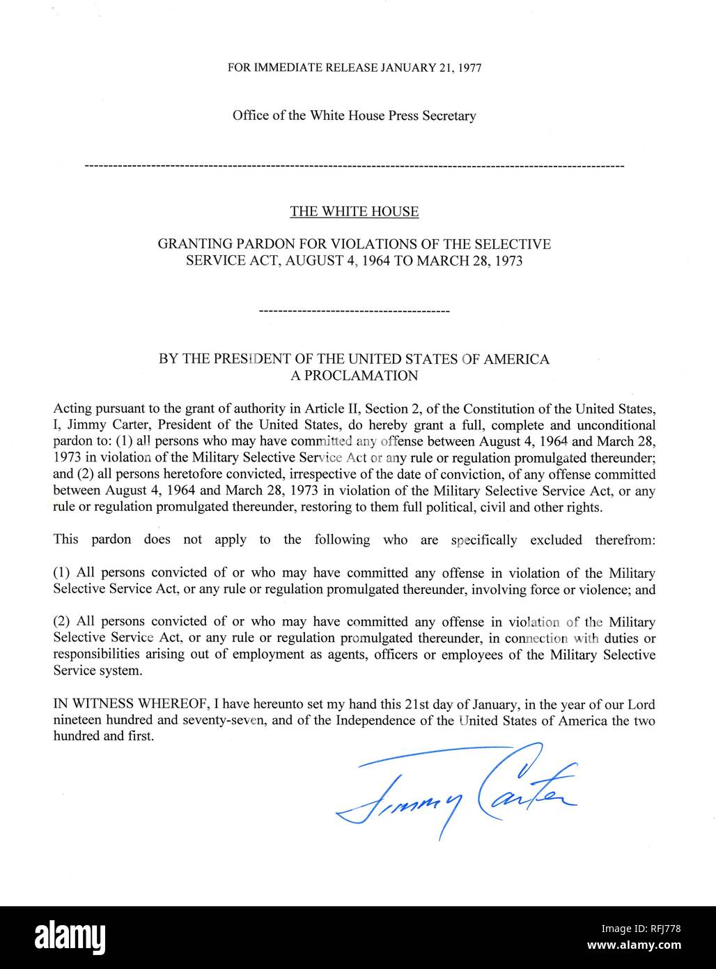 Black and white photograph of an official, White House Press Release ...