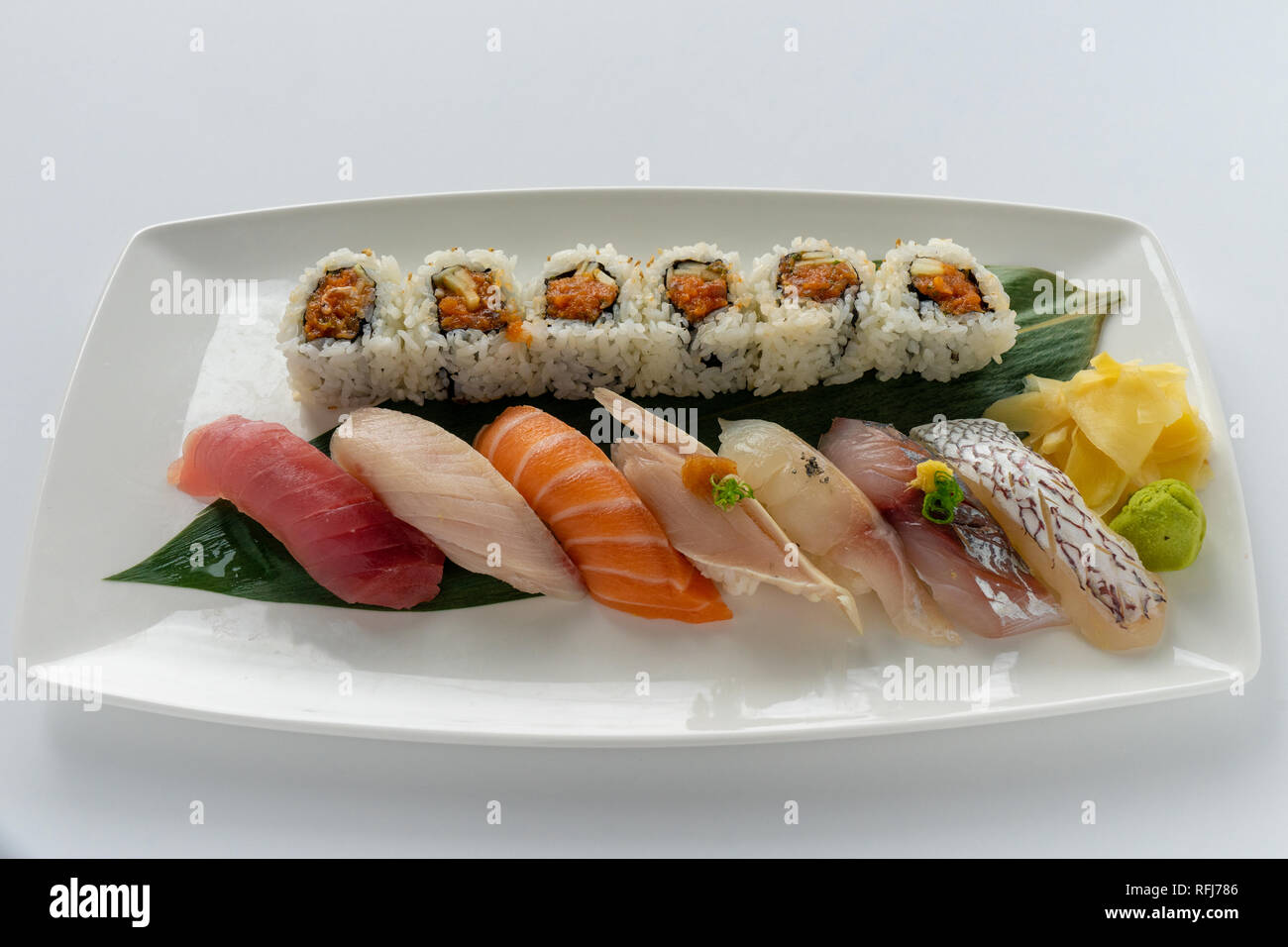 Gourmet Sushi and Seafood against a Clean White Background Perfect for ...