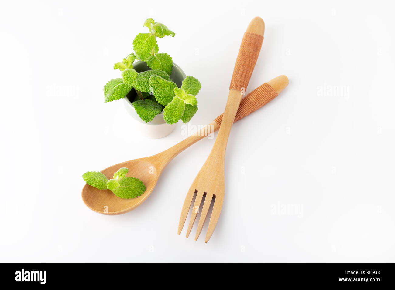 Peppermint aromatic herb for cooking and drinks. Fresh mint on white ...