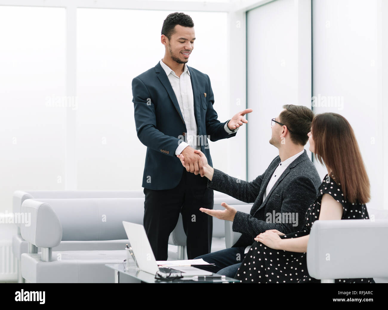 Couple meeting bank manager hi-res stock photography and images - Alamy