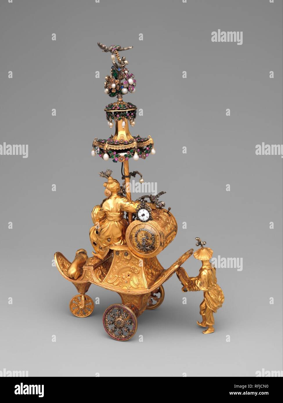 Automaton in the form of a chariot pushed by a Chinese attendant and ...