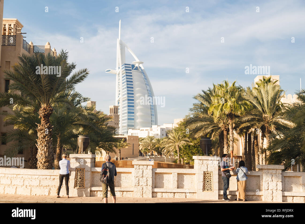 Dubai, UAE - January, 6, 2019: Traditional bridge at Dubai's old town ...