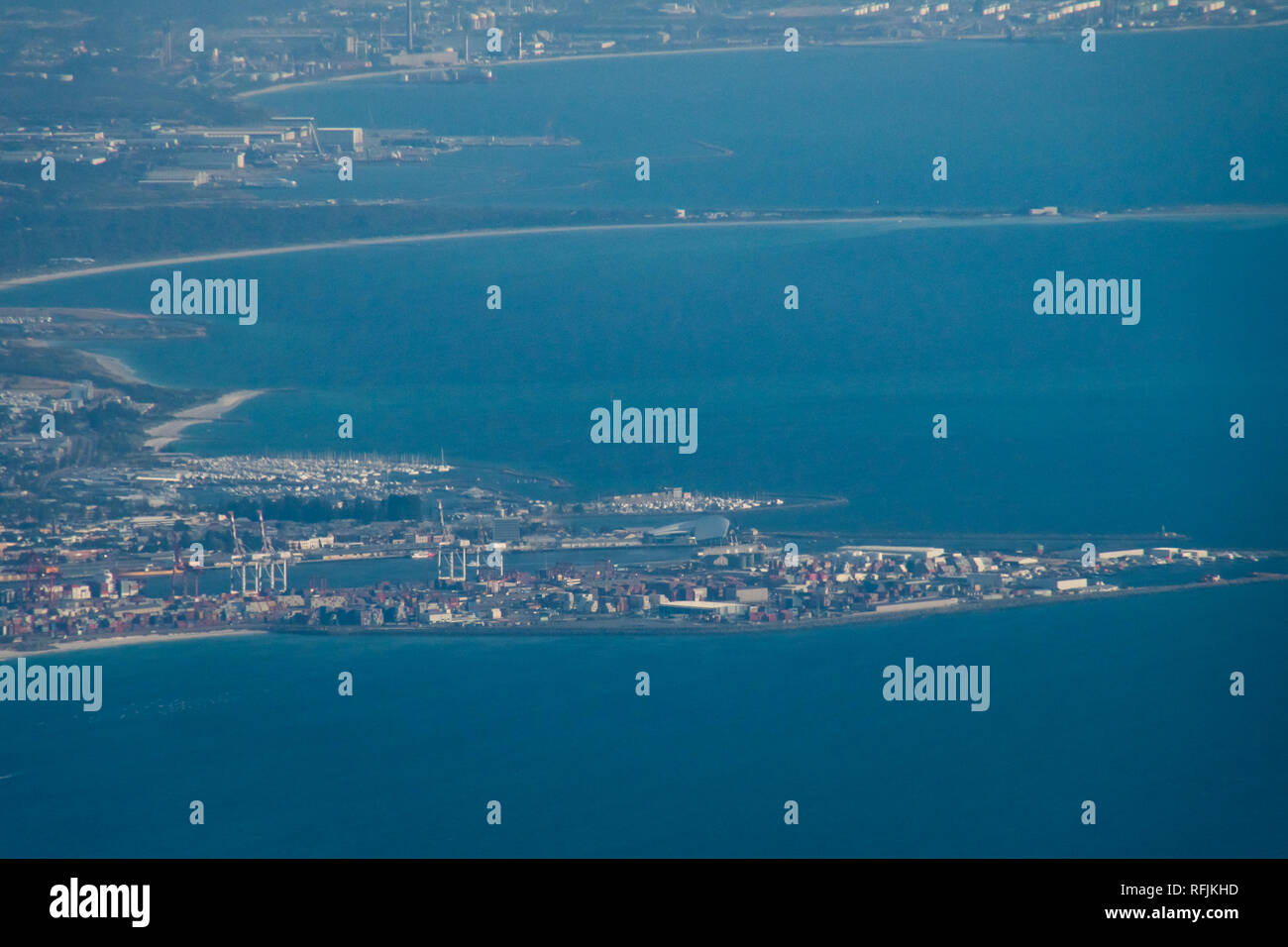 Container port of Perth at the coast in Western Australia Stock Photo ...