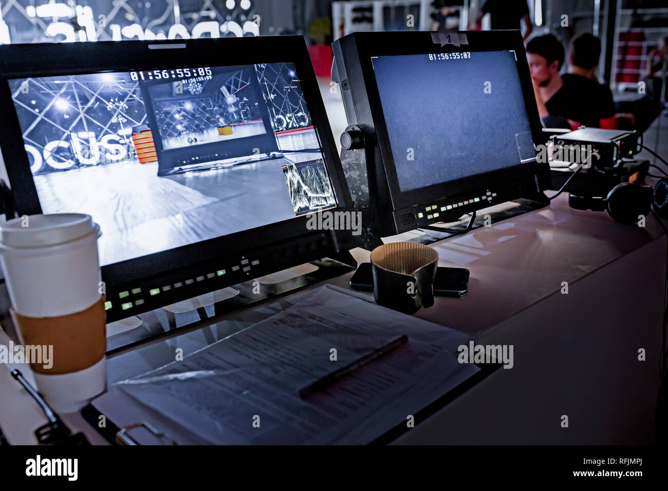 Behind the scene of tv movie video film shooting production crew team ...