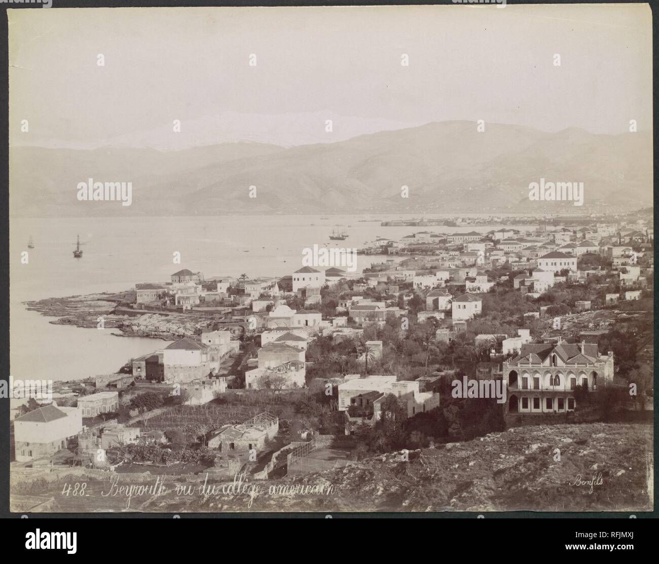 Beyrouth. Vu du collège américain. Artist: Félix Bonfils (French, 1831 ...