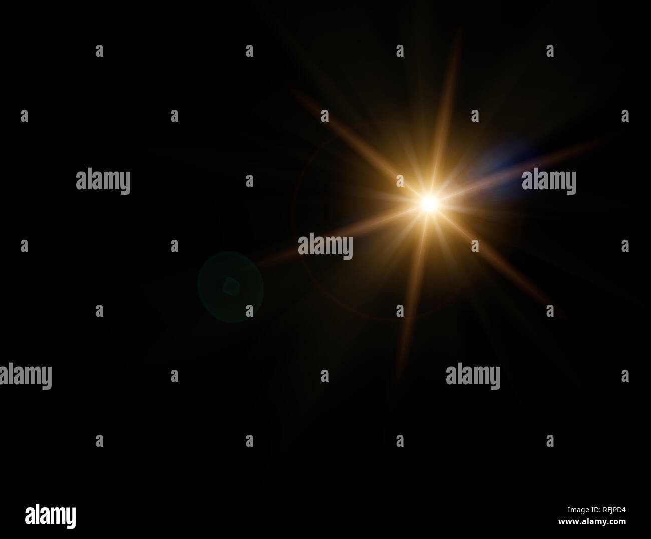 Lights and stars in the night. Lens refraction effect. Stars in the sky ...