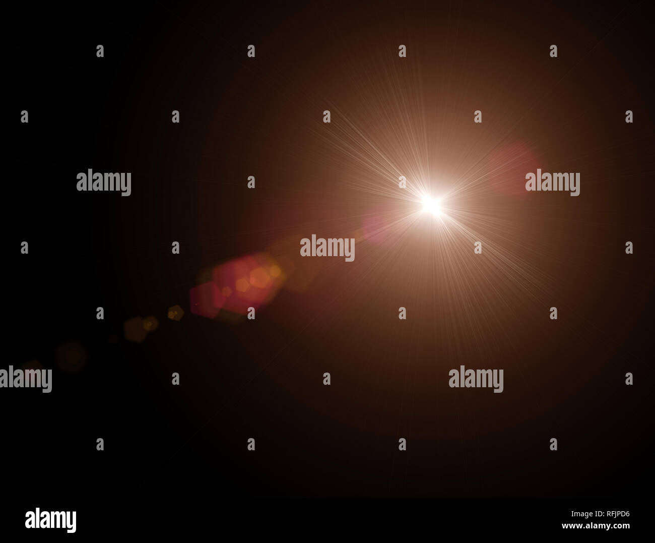 Solar Lighting Refraction Lights And Stars In The Night. Lens
