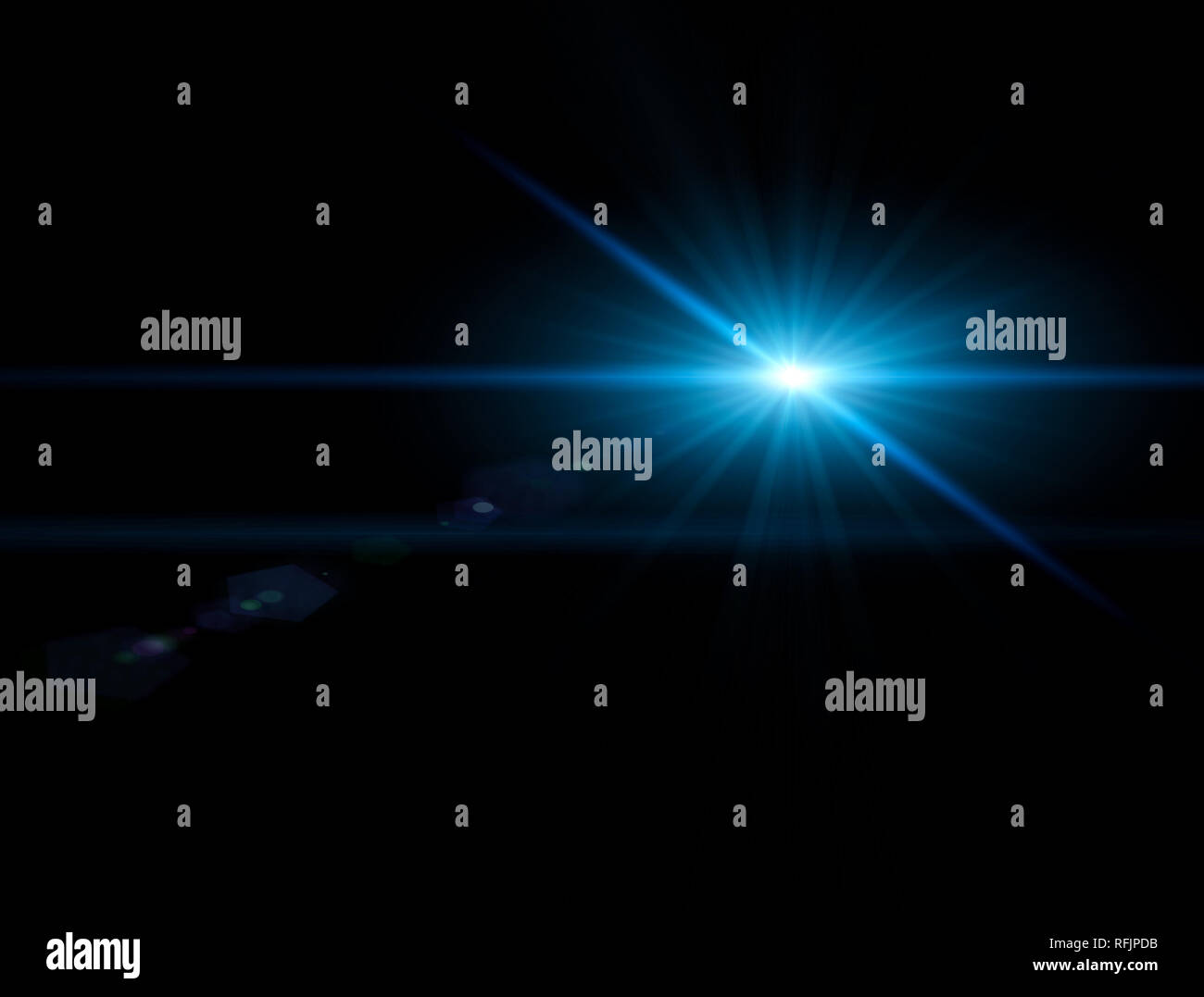 Lights and stars in the night. Lens refraction effect. Stars in the sky ...