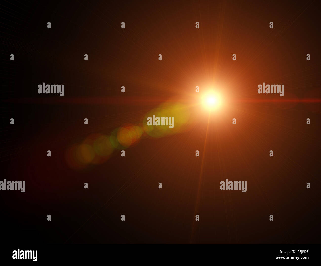 Lights and stars in the night. Lens refraction effect. Stars in the sky ...
