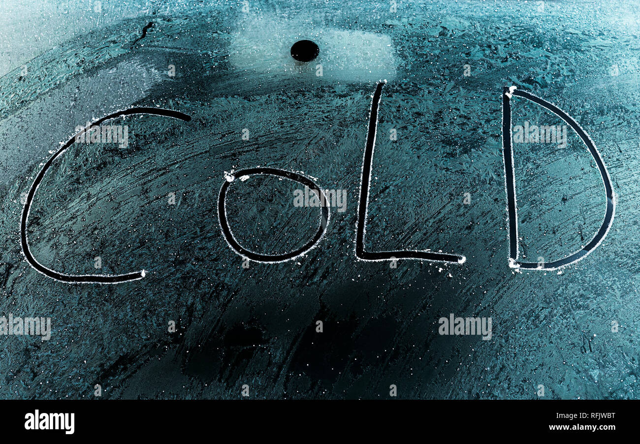Cold Sign on a car windshield Stock Photo - Alamy