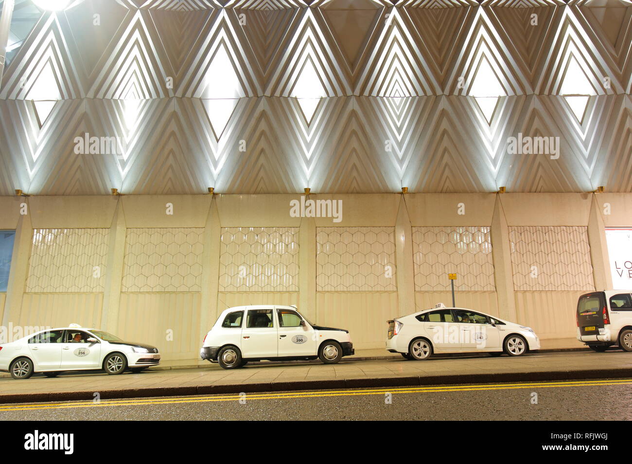 Leeds Black & White Taxis outside the new Victoria Gate Shopping Centre ...