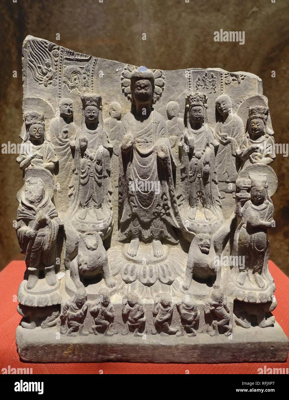 Back screen images, China, unearthed from Wanfo Temple, Chengdu, 4th ...