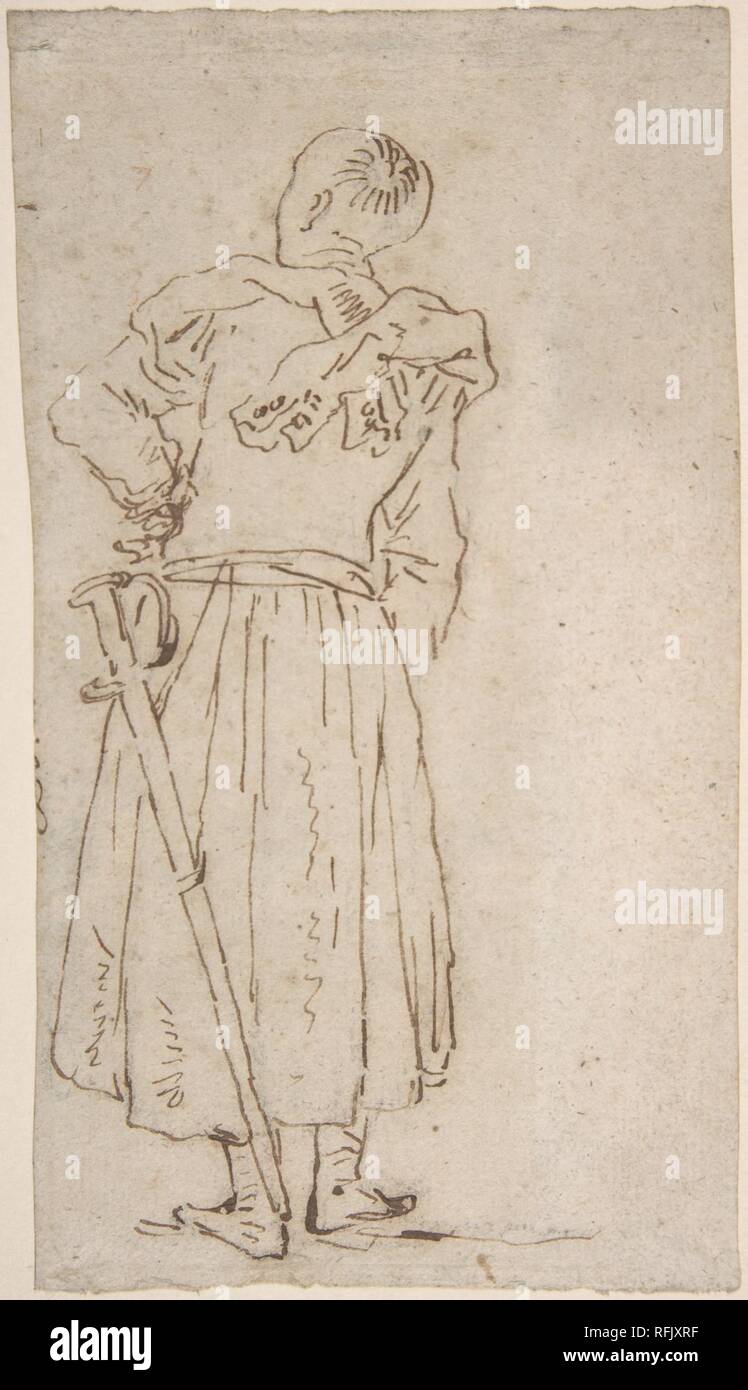 Back View of a Man in a Long Coat with a Sword MET DP803663 Stock Photo ...