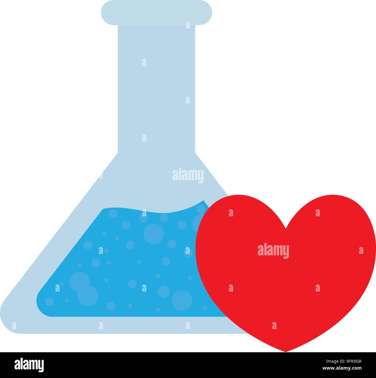 tube test flask with heart cardio vector illustration design Stock ...