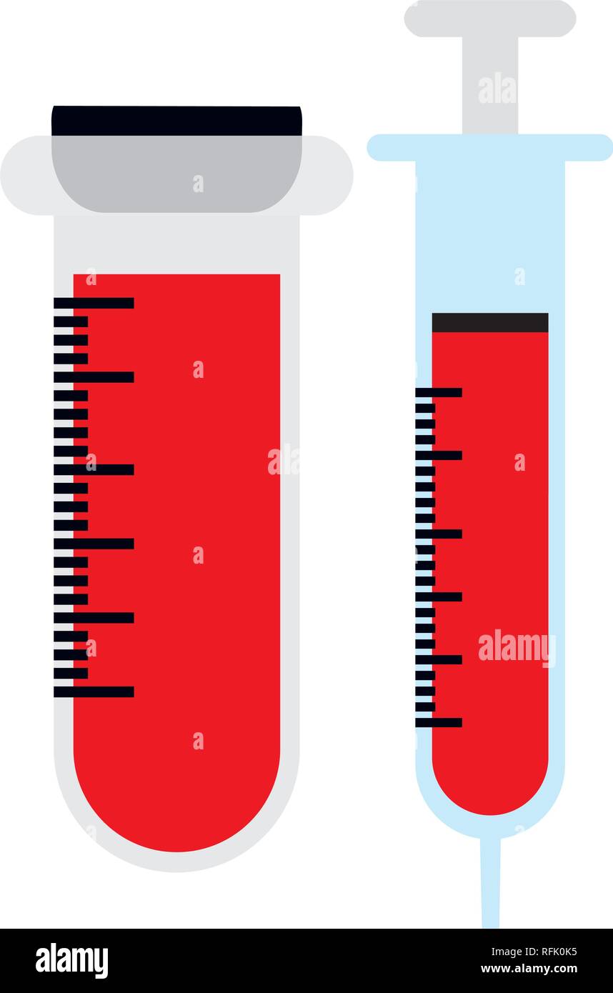 tube test blood with injection vector illustration design Stock Vector ...