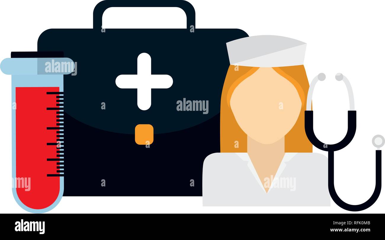 medical nurse with medical kit vector illustration design Stock Vector ...