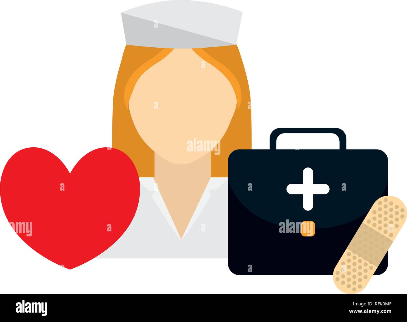 medical nurse with heart cardio vector illustration design Stock Vector ...