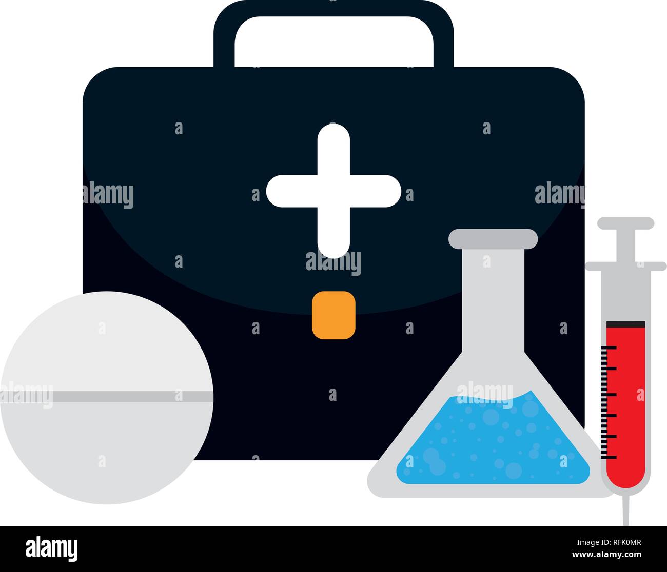 medical kit with medicine pill vector illustration design Stock Vector ...
