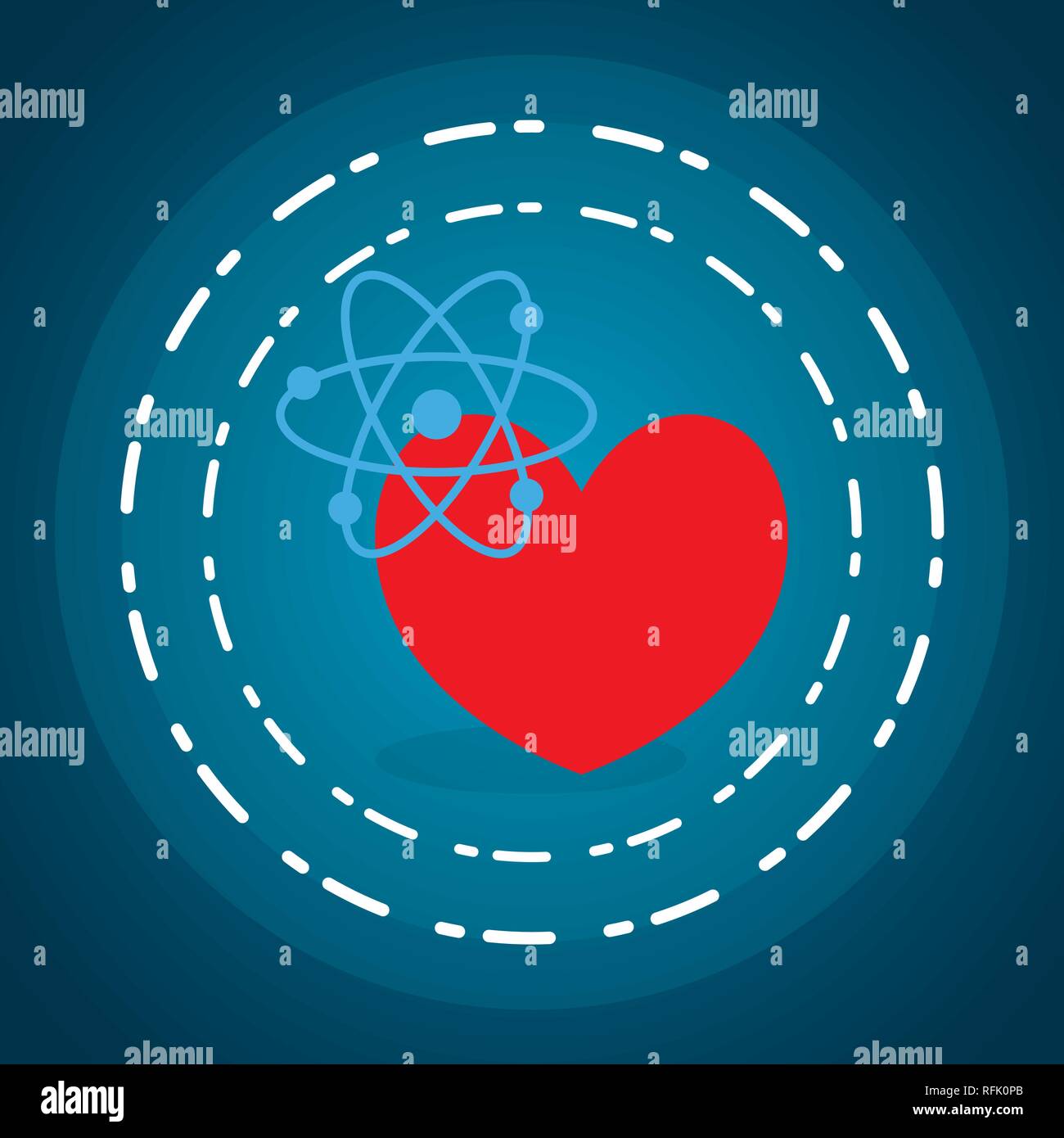 heart cardio with atom molecule vector illustration design Stock Vector ...