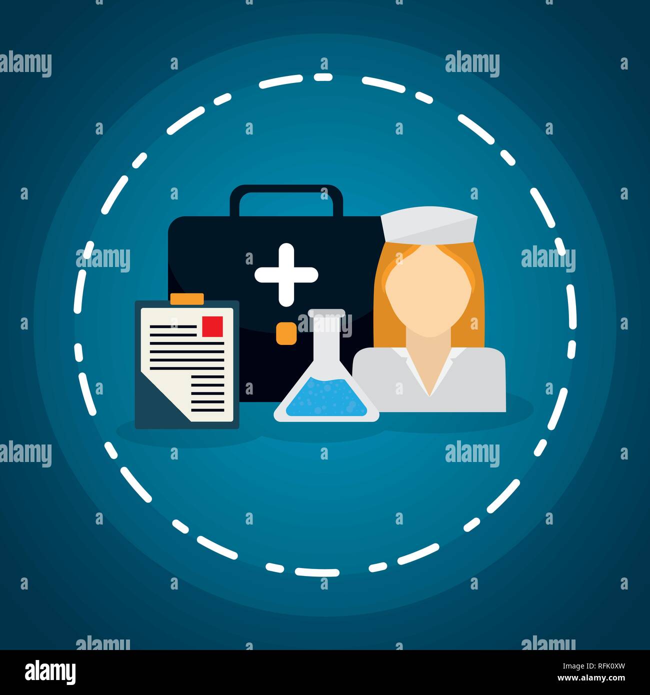 medical nurse with checklist vector illustration design Stock Vector ...