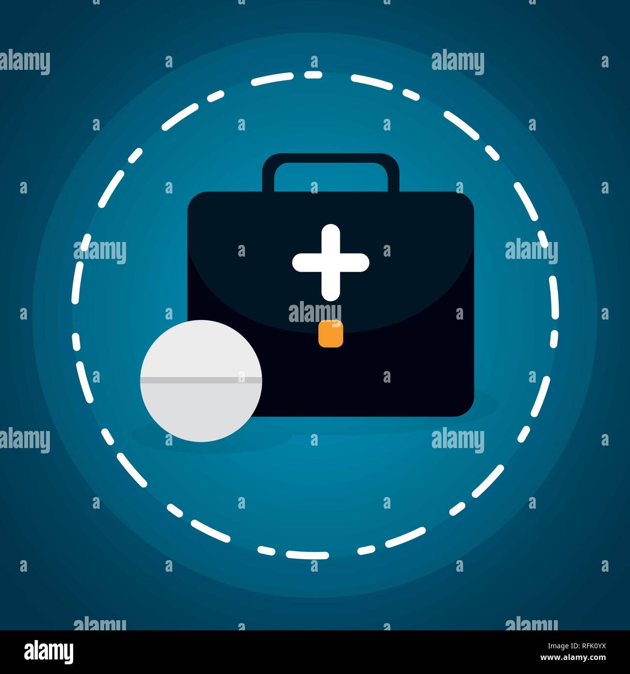 medical kit with medicine pill vector illustration design Stock Vector ...