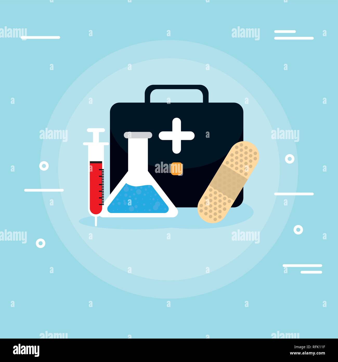 medical kit with tube test vector illustration design Stock Vector ...