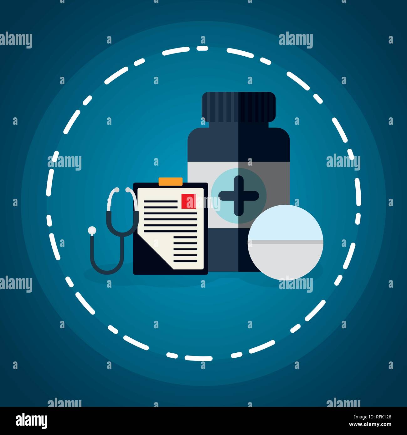 medical order checklist with bottle drugs vector illustration design ...