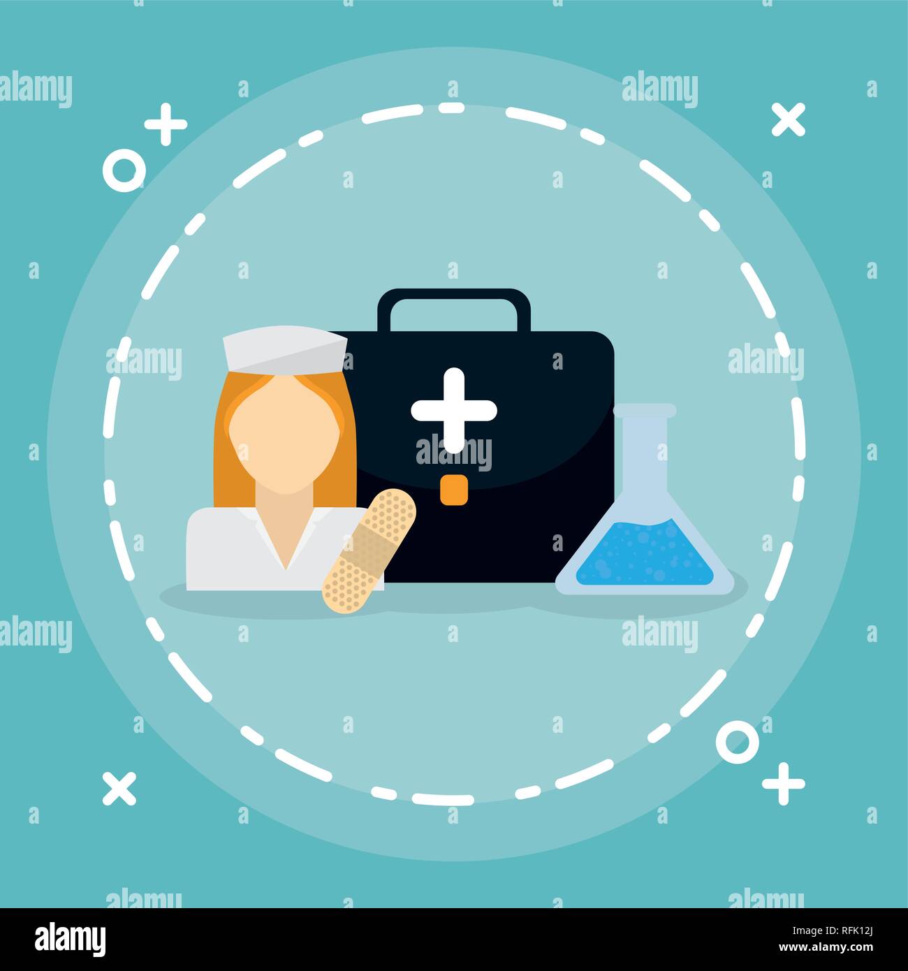 medical nurse with medical kit vector illustration design Stock Vector ...