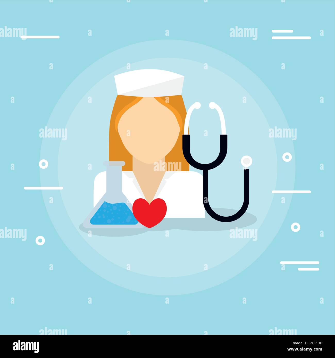medical nurse with stethoscope vector illustration design Stock Vector ...
