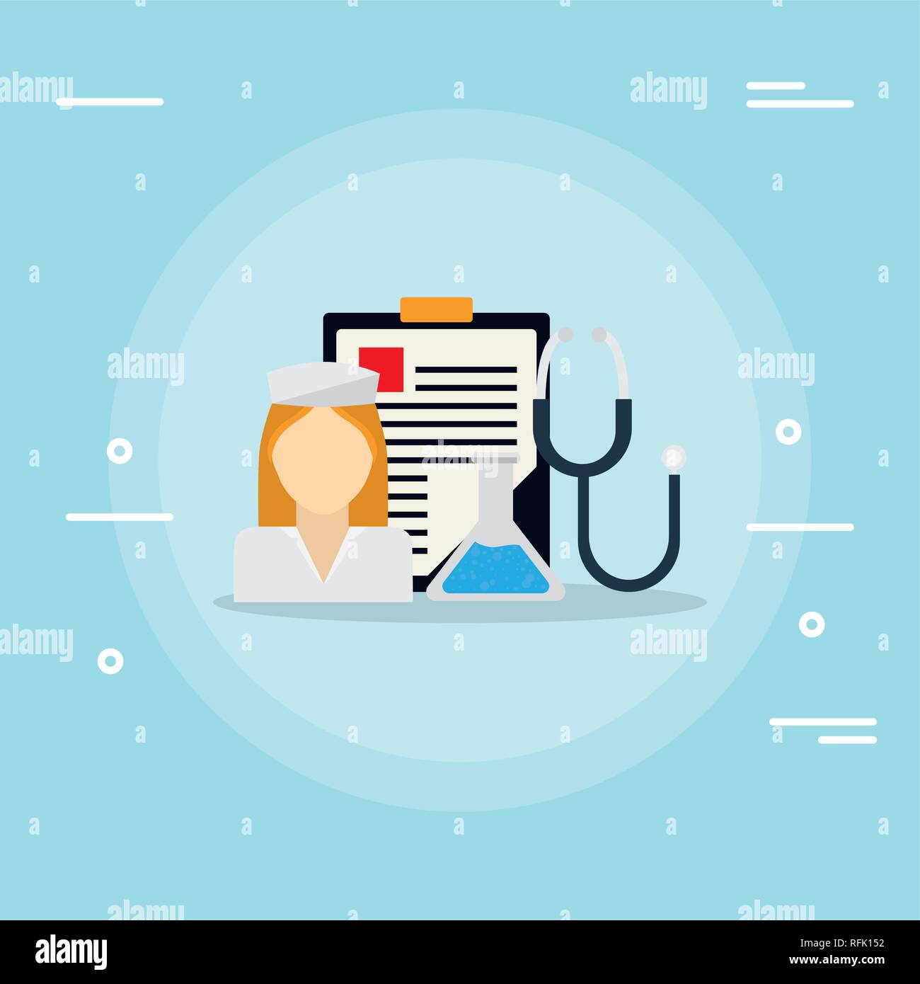 medical nurse with stethoscope vector illustration design Stock Vector ...