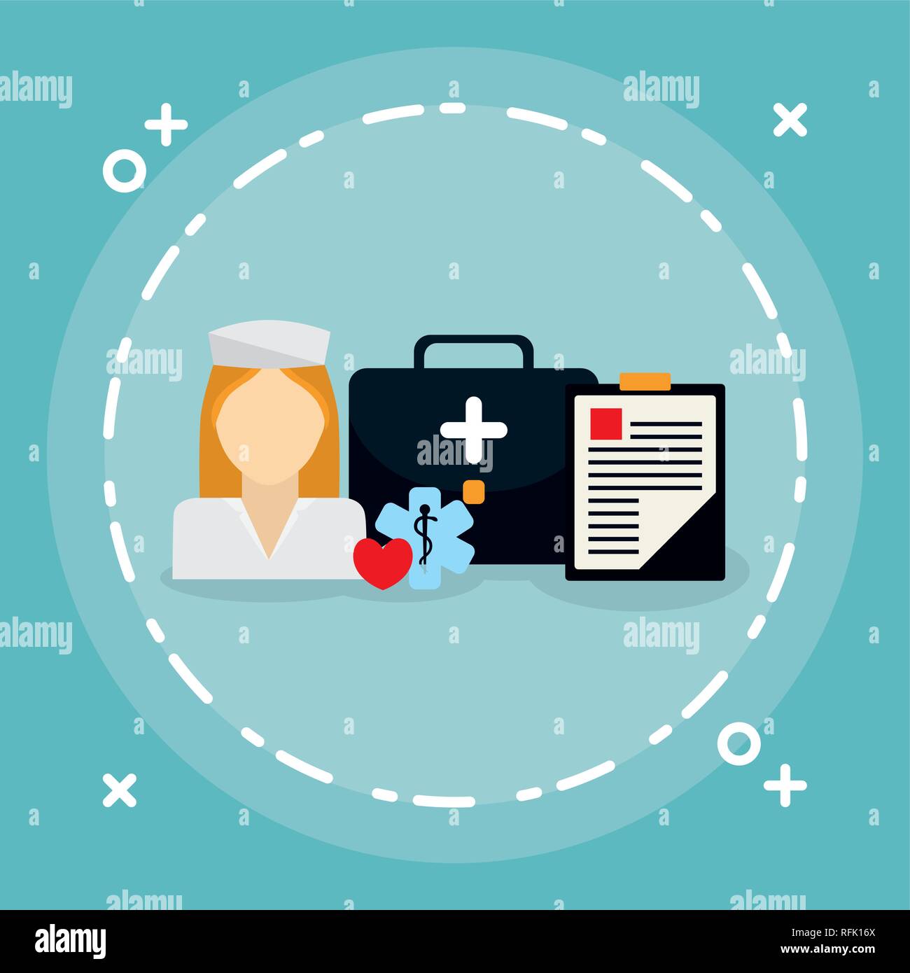 medical nurse with checklist vector illustration design Stock Vector ...